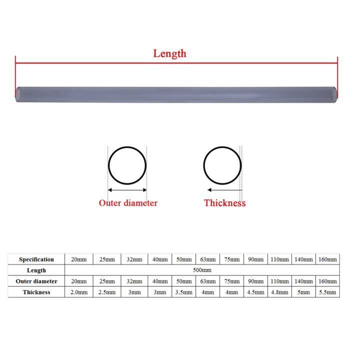 Tube pvc pression transparent 50mm tuyau dur pvc aquarium evacuation ...