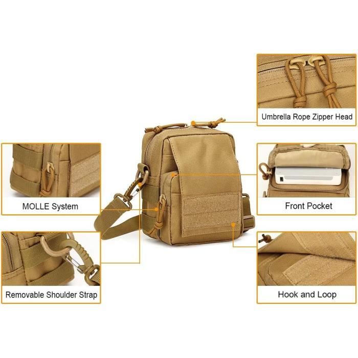 Kaiyei Militaire Dos-Bandoulière Sac, Multifonction Tactique Poche EDC ...