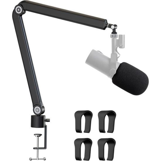 Bras Micro, Pied de Micro pour Shure SM7B, Support Micro Shure avec Bonnette en Mousse Anti-pop ...