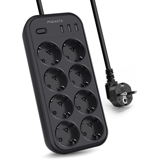 Maxcio Multiprise 8 Prises, Bloc Multiprise Avec 3 Porte Usb(3.1A - 5V ...