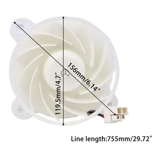 Moteur de ventilateur de réfrigérateur DC 12V 2.5W 1870RPM remplacement ...