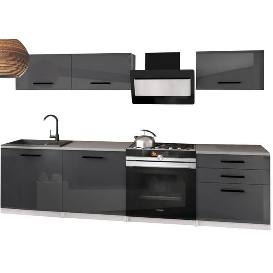 LAURENTO - Cuisine complète L180 cm - Cuisine droite 6 pcs - Plan de ...