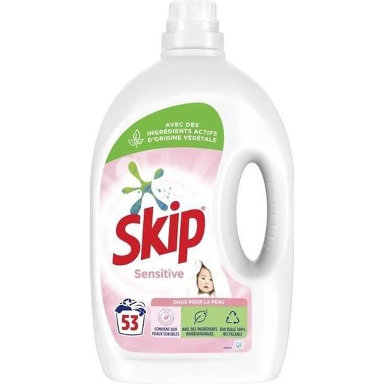 SKIP Lessive liquide standard Sensitive x53 - Cdiscount Electroménager