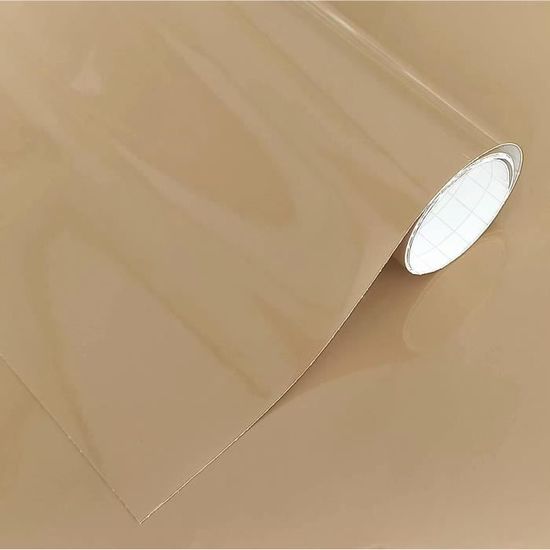 Vinyle Adhésif Marron Clair Brillant De 30 X 120 Cm Pour Meubles De ...