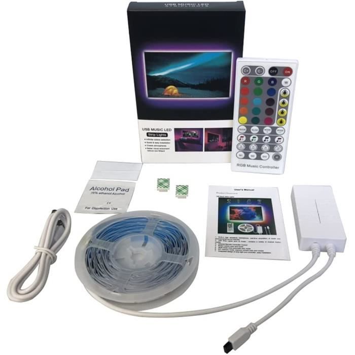 Bande led 5 m, bande led rvb avec télécommande infrarouge ...