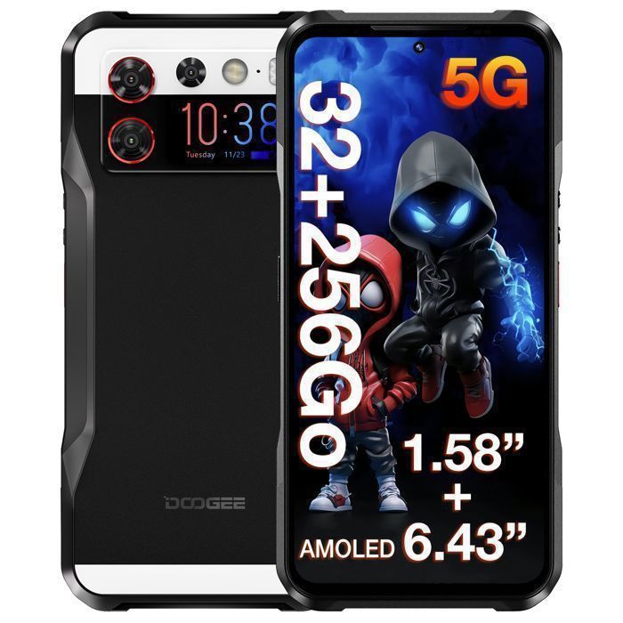 DOOGEE V20s 5G Smartphone Robuste 32Go + 256Go 6.43" 120Hz 50MP Caméra ...