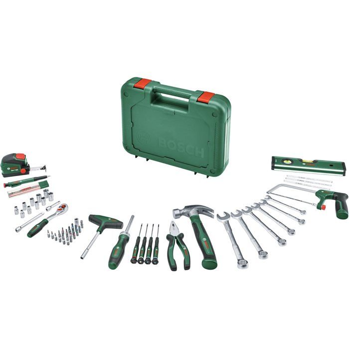 Bosch Set de 64 outils à main Advanced (kit bricolage polyvalent ...