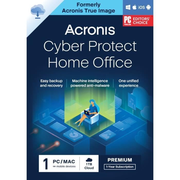 Acronis Cyber Protect Home Office Premium - 1 To - Licence 1 an - 1 PC ...