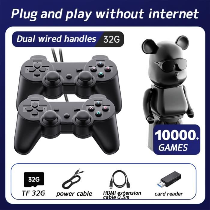 32G-filaire-Super Game Box Violent Bear Console, 128 Go, 20000 ...