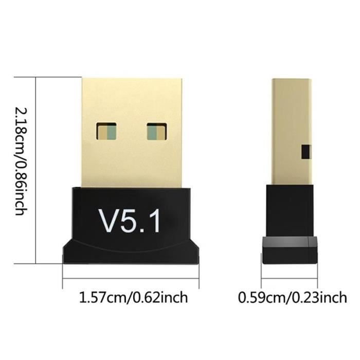 Black-Mini adaptateur USB Bluetooth 5 1 pour Windows 7-8-8.1-11, transmetteur BT, récepteur Aptx ...