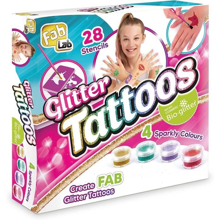 A FabLabCadeau Enfant Temporaire Kit De Tatouages Pailletés Ephémères ...