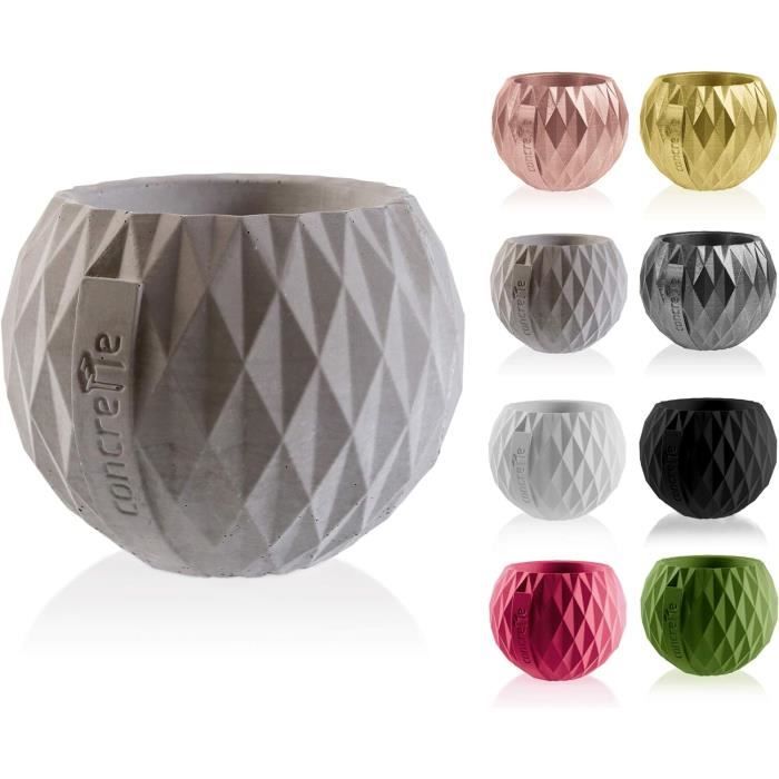 Pot De Fleurs En Ciment, Cache-Pot En Béton Bauble Ø 7 Cm-Ø 7,6 Cm | 17 ...
