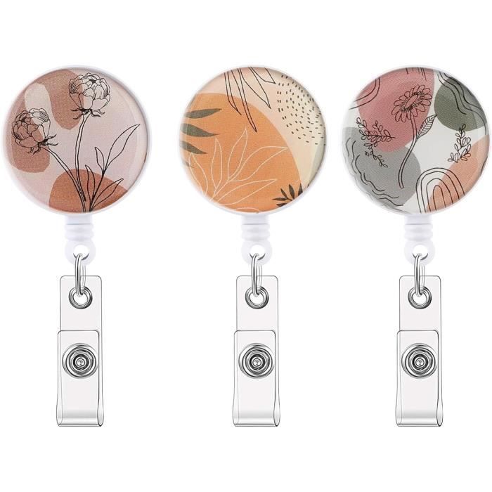 Enrouleur de badge rétractable avec clip pour porte-badge d'infirmière ...