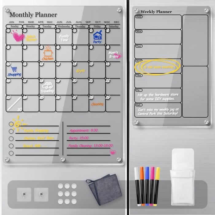 Calendrier Magnetique Frigo, Mensuel Tableau Magnetique Frigo ...