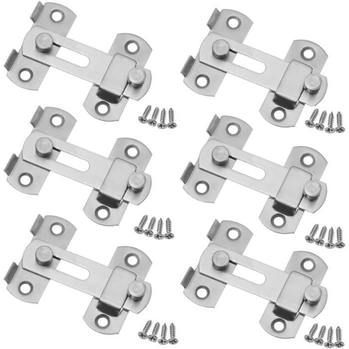 6PCS Loquet de Porte Coulissante pour Barrière de Sécurité Latch Slide ...