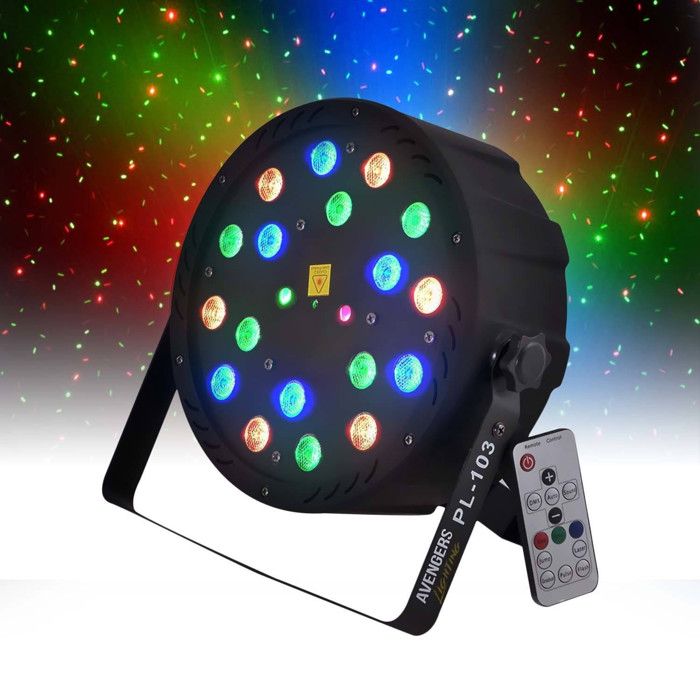 Projecteur 25W à led RVB + faisceux vert et rouge 130mW Avengers PL103 ...