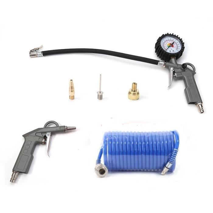 Kit d'outils pneumatiques pour compresseur d'air, 6 pièces, tuyau de 5m ...
