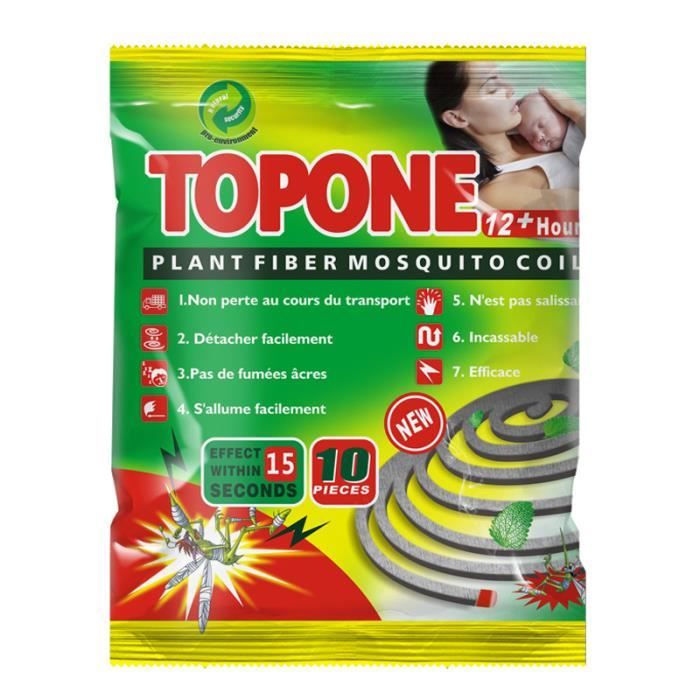 Répulsif,Bobine anti-moustiques en pâte de bambou naturelle, 10 pièces ...