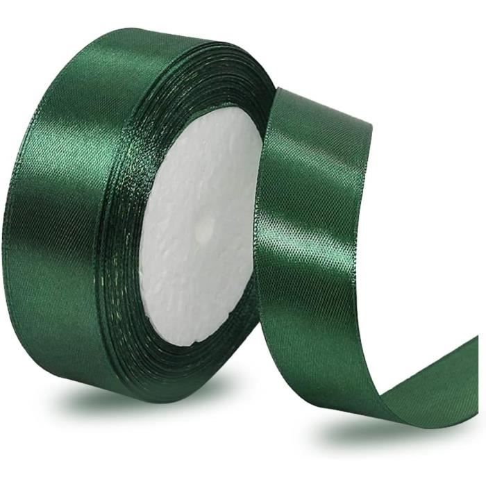 Ruban Satin Vert Foncé 25Mm, 23 Mètres Rubans De Tissu Pour Emballage ...