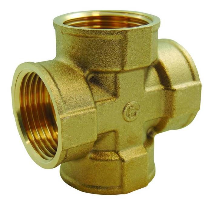 Raccord en laiton - CODITAL - Croix femelle à visser - Filetage 1/2'' - Coude - Cdiscount Bricolage