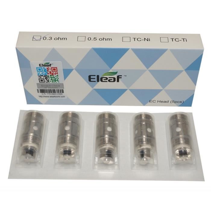 Lot de 5 Eleaf iJust 2 Résistance Coil 0.3 ohm - Cdiscount Au quotidien