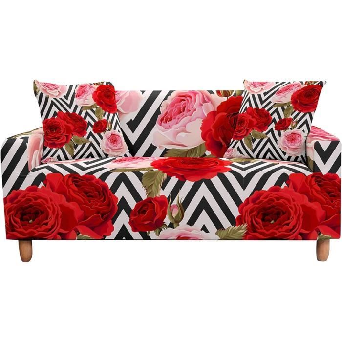 Housses De Canapé Extensibles Rose,Housse De Canapé Imprimée 3D À ...