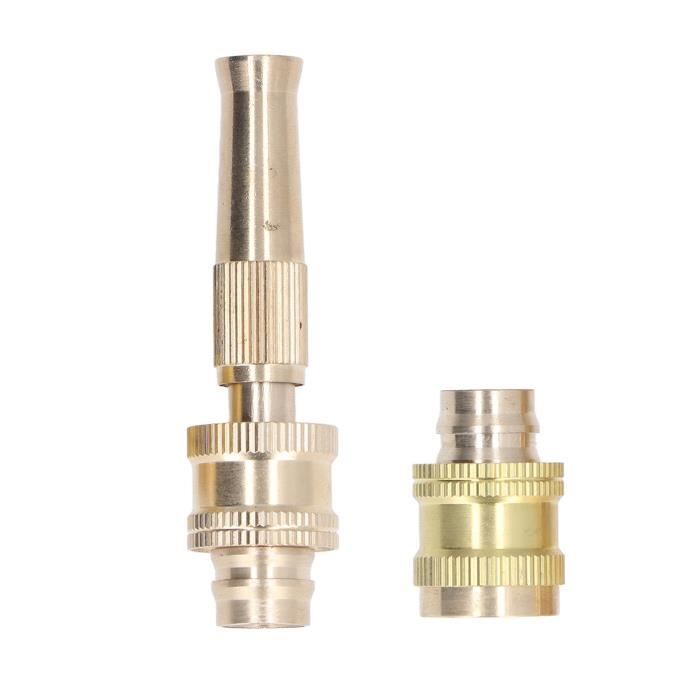Buse de tuyau d'eau - GOTOTOP - Réglable - Résistant haute pression - 15 mm - Laiton clair ...