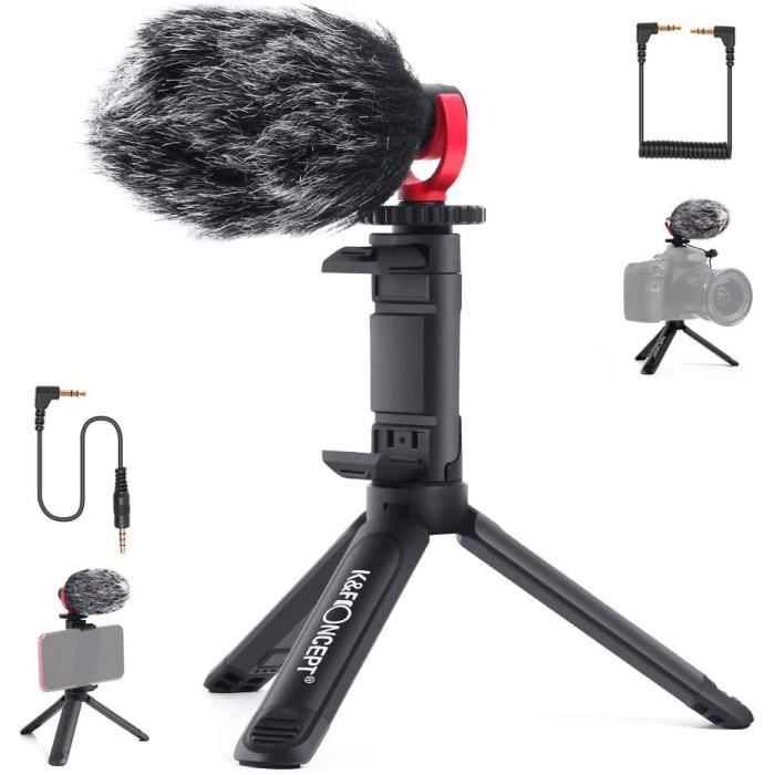Microphone Externe Micro Vidéo En Métal Avec Trépied De Table Prise ...