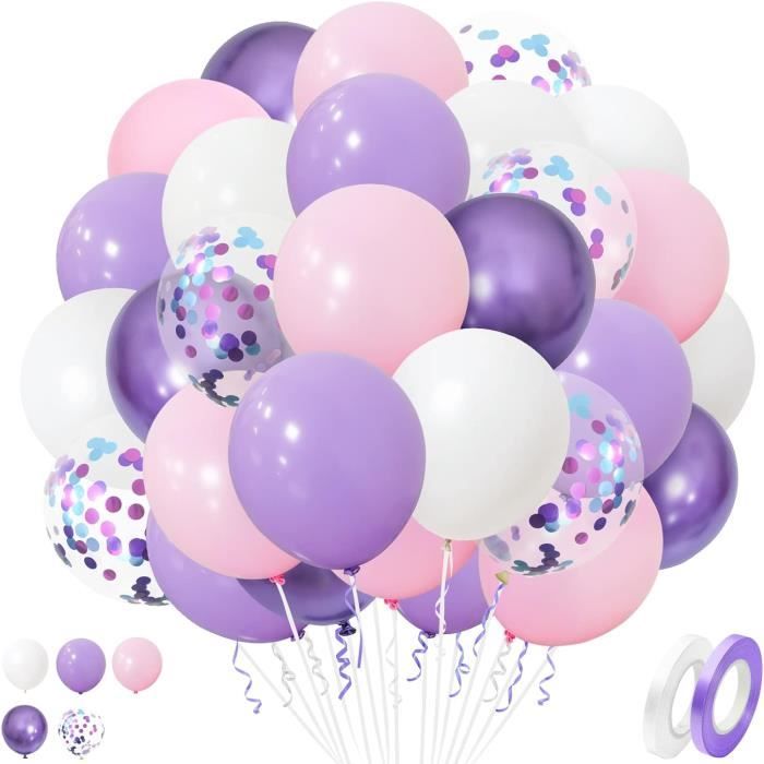 Ballons Rose Violet, 50 Pièces 12 Pouces Ballons En Latex Rose Violet ...