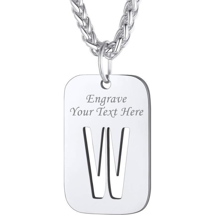 Bandmax Collier Plaque Initiale En Acier Inoxydable-Plaqué Or Pour ...