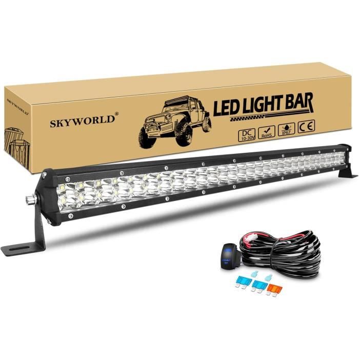 Barre De Led 4X4 61Cm 180W Slim Projecteur Led Voiture Avec Faisceau De ...