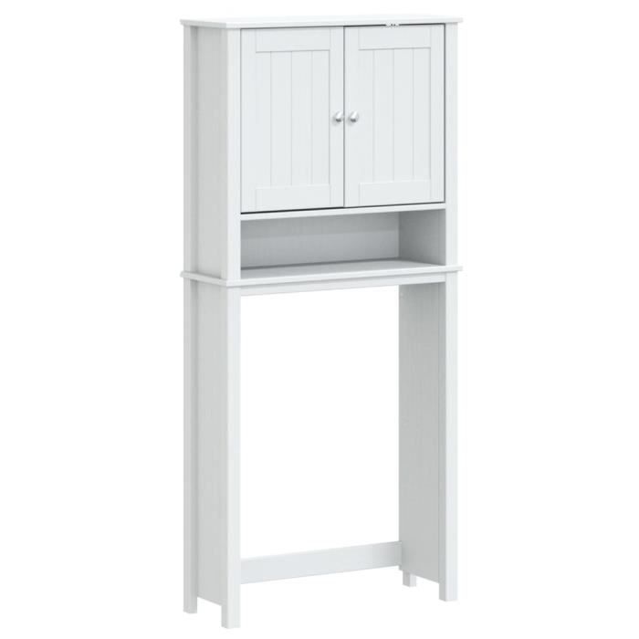BOHU Armoire pour machine à laver BERG blanc bois massif BOH9499 ...