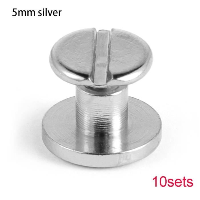 RIVET,silver 5mm--Rivets à vis pour cuir, 20 pièces, artisanat ...