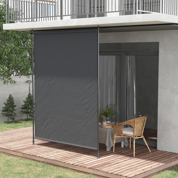Store vertical - Outsunny - avec manivelle - sans perçage - protection ...