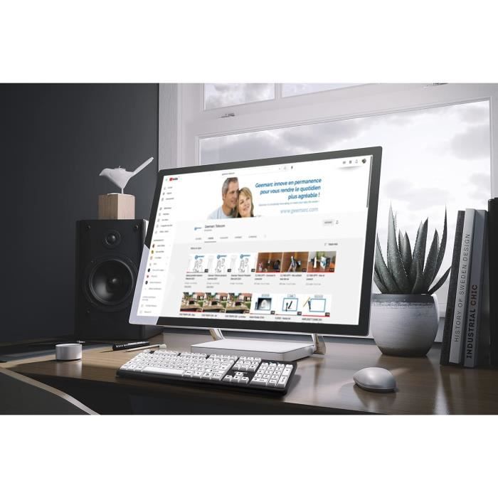 Clavier Alphanumérique Filaire De Avec Grands Caractères Noirs Sur ...
