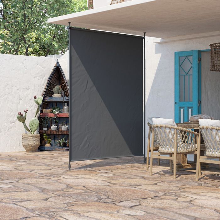 Store vertical - Outsunny - avec manivelle - sans perçage - protection ...