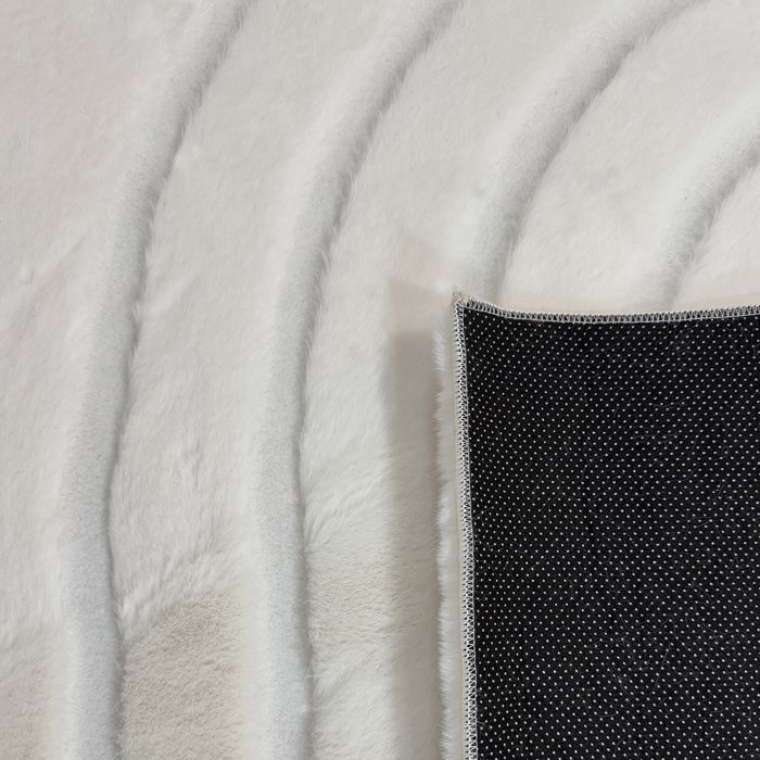 Tapis de salon doux à motif en relief - NAZAR RUGS - ALASKA - Blanc ...