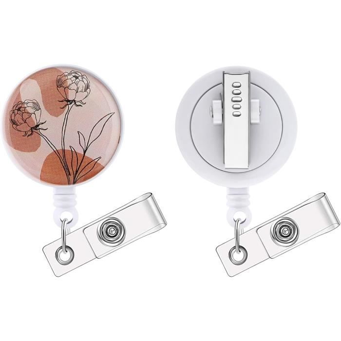 Enrouleur de badge rétractable avec clip pour porte-badge d'infirmière ...