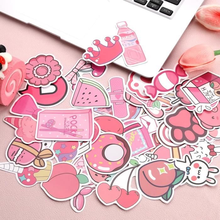 Autocollant Kawaii Stickers Set, 50 Pièces Autocollant Aesthetic Pvc ...