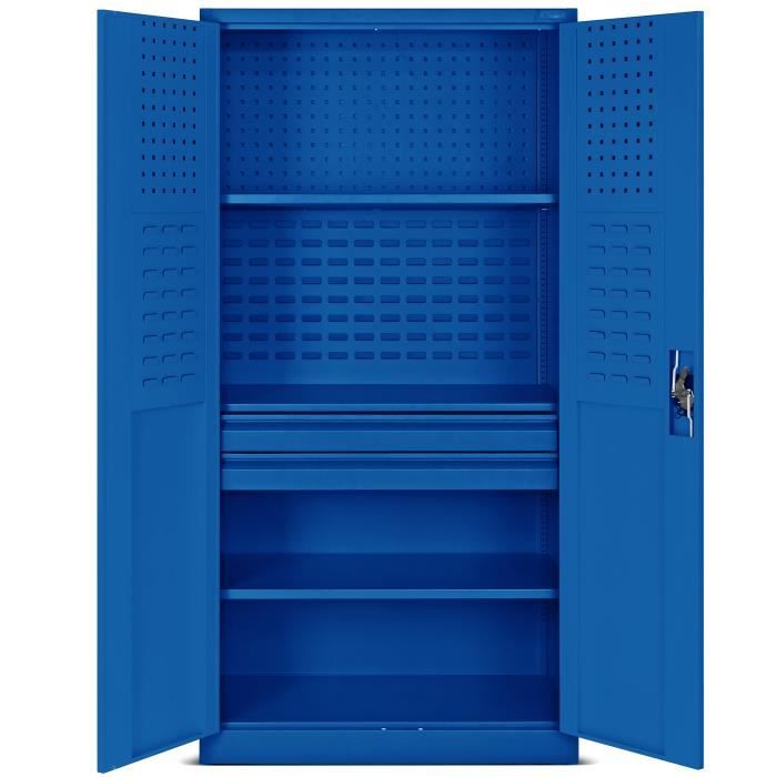 Armoire à Outils TC02AM Armoire Meuble d'atelier avec tiroirs Portes ...