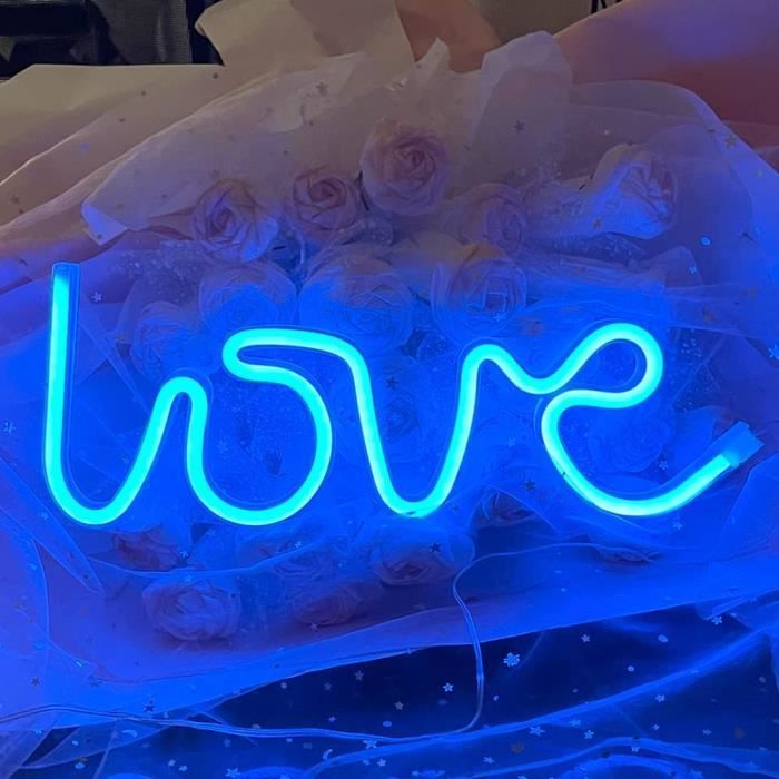 Néon Love Signs Bleues Enseigne Au Néon Led Murale Neon Love Néon ...