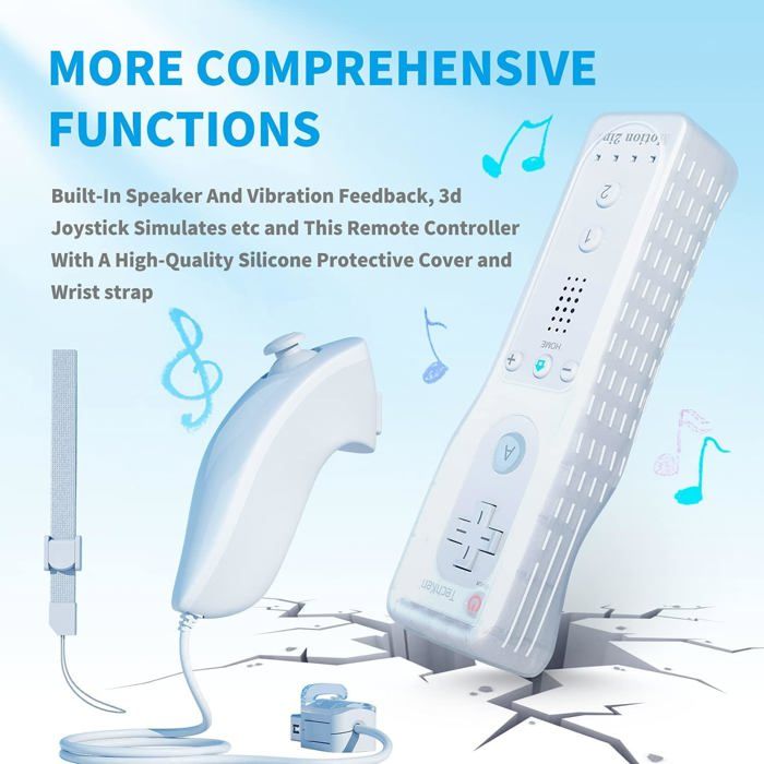 2 Piece Manette de Wii avec Nunchuk et Motion Plus, Telecommande de Wii ...