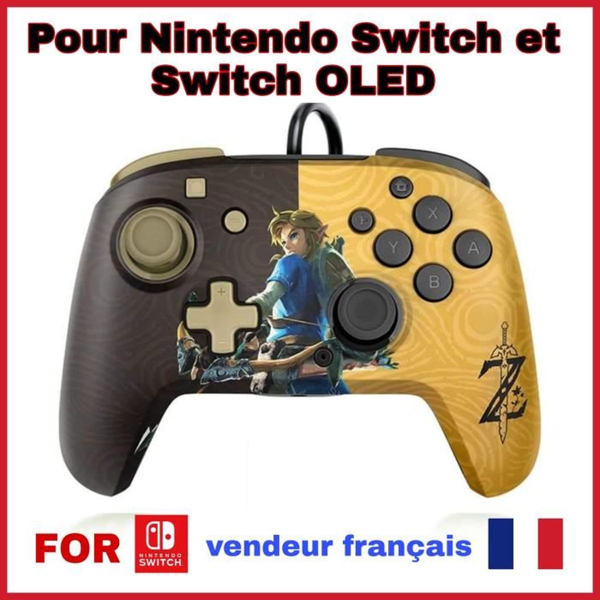 Manette Zelda pro controller filaire BossFitghter pour Nintendo switch ...