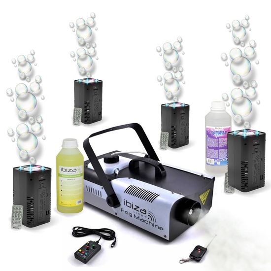 Pack Lumière Machine fumée DMX 1200W Ibiza LSM1200PRO - 4 Machines à ...