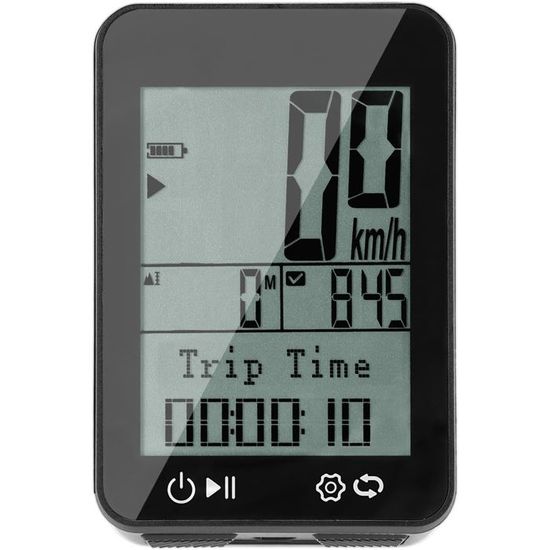 Ordinateur de vélo GPS sans fil IPX7 étanche 6,1 cm Rétroéclairage 9 ...