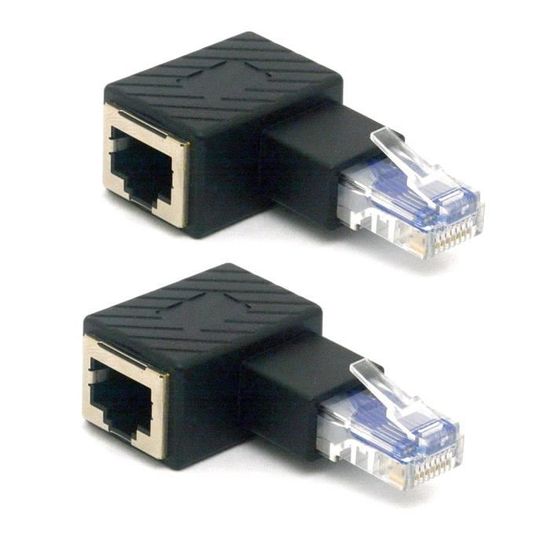 Lot De 2 Adaptateurs Ethernet Rj45 Coudés À 90 Degrés Rj45 8P8C Mâle ...