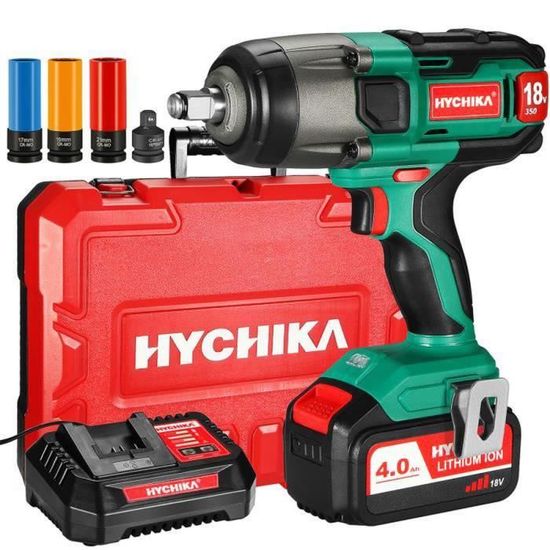 Boulonneuse a Choc, HYCHIKA 18V Cle a Choc Sans Fil 350Nm, Batterie ...
