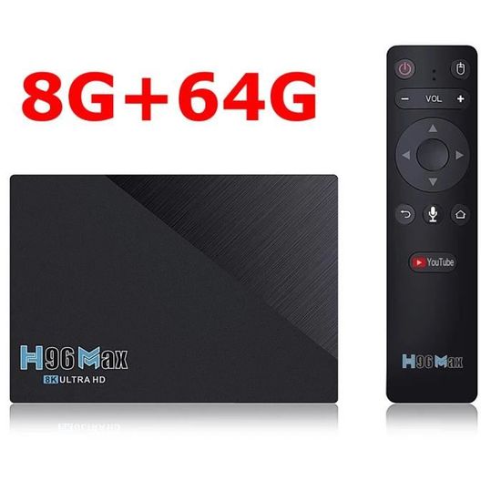Box multimedia,Décodeur TV Android 11 H96 MAX 3566,DDR4,8 Go de RAM,128 ...