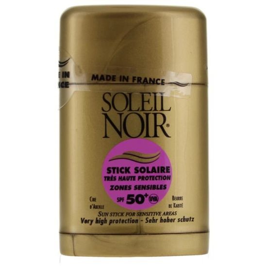 Stick Solaire - SOLEIL NOIR - Zones Sensibles - SPF 50+ - Waterproof ...