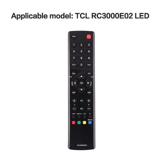 TELECOMMANDES,TCL RC3000E02 LED--Télécommande de remplacement RC802V FMR1, compatible avec TCL ...